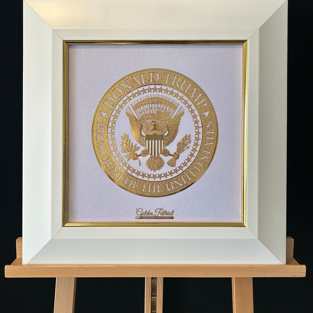 Golden Patriot - Golden Trump Seal Tribute Art in 24K Gold P.