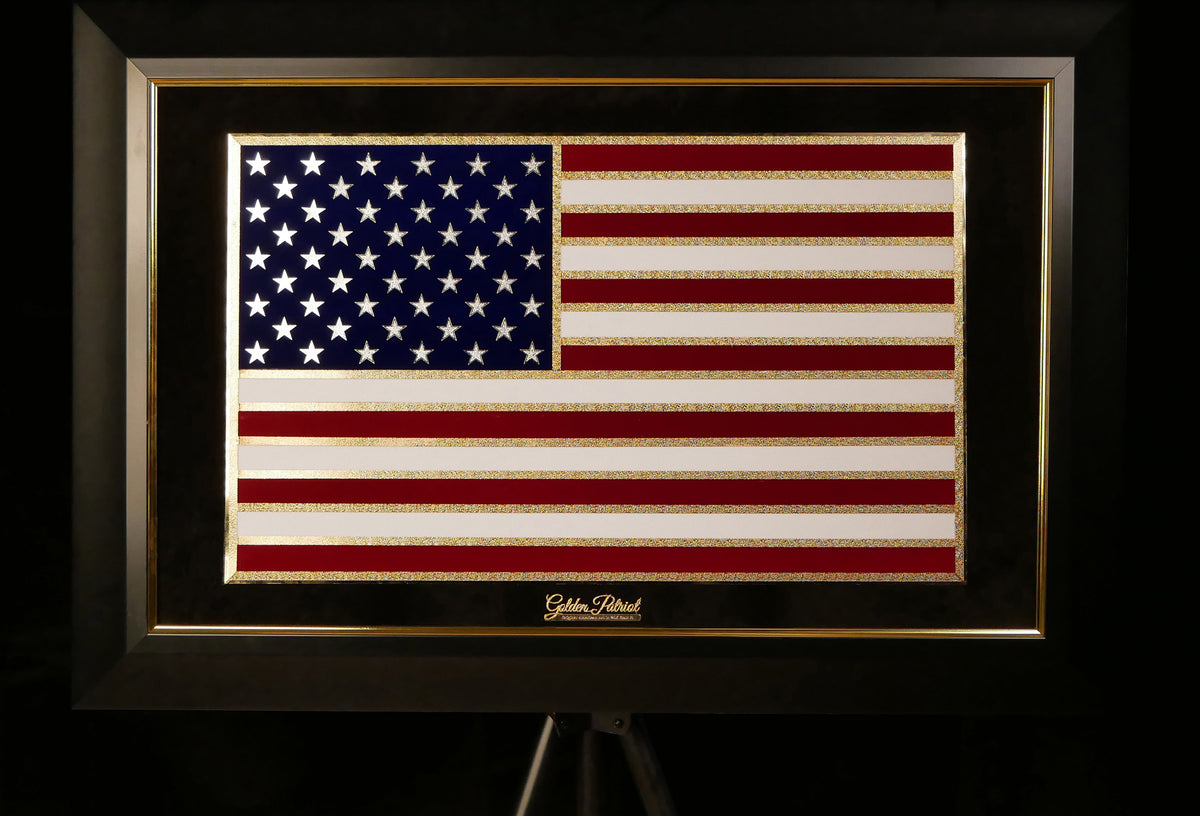 Golden USA Flag - Full Color 24K Gold & 925 Silver – Golden Patriot