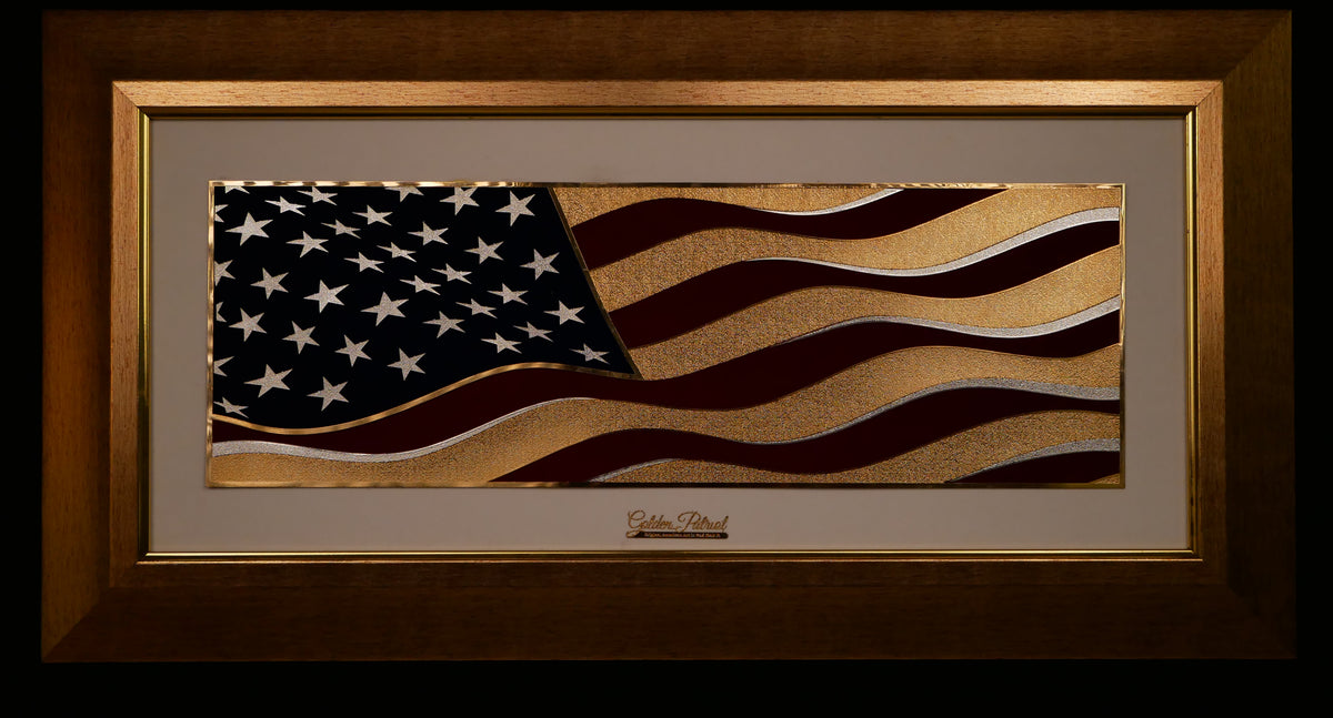 Golden USA Flag - New Color 24K Gold & 925 Silver – Golden Patriot